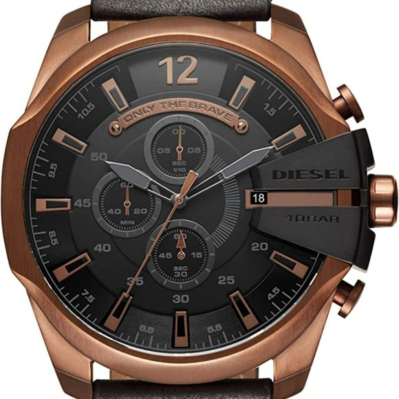 Diesel | Accessories | Diesel Mens Dz4459 Mega Chief Copperblack ...
